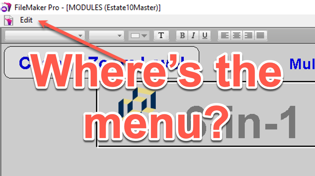 HOW TO: Reveal FileMaker Menus in 6-in-1 for FileMaker 11
